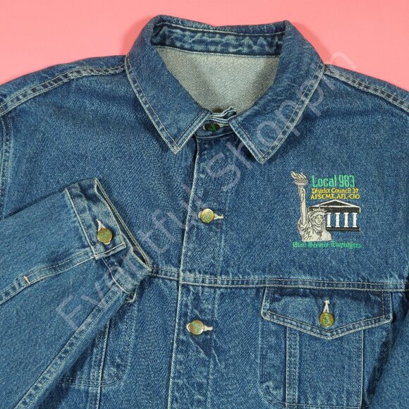Pointer Brand | Jackets & Coats | Pointer Brand Denim Jacket Mens 2xl Vintage Union Afl Cio Nyc ...